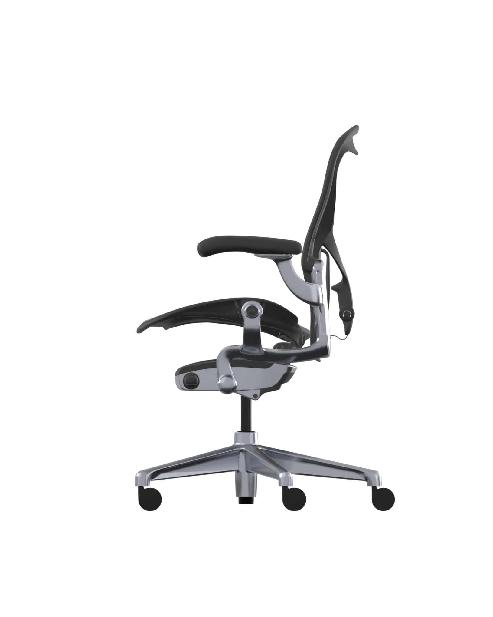 Graphite Herman Miller Aeron – Maat B – Graphite Gepolijst Aluminium ...