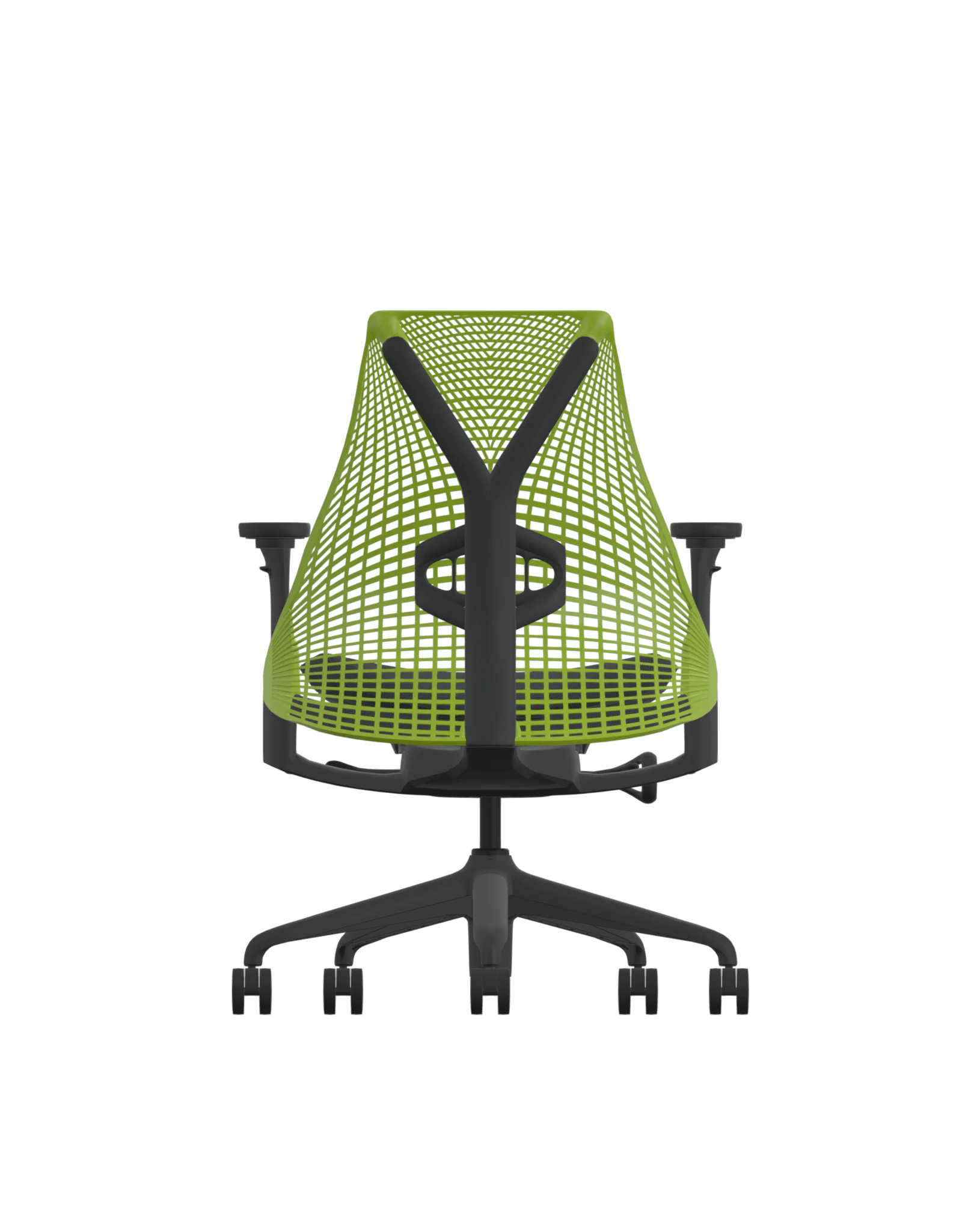 Herman Miller Sayl – Black Frame – Apple Green Rug – Meld Panda Stof ...