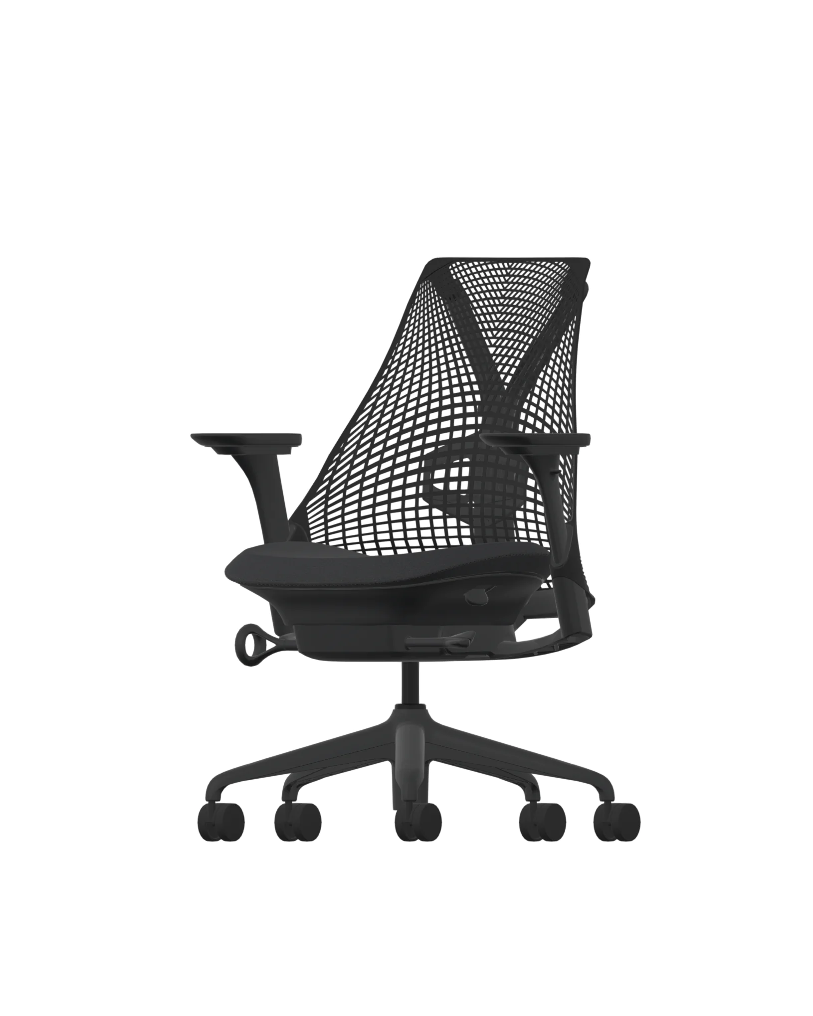 Herman Miller Sayl – Black Frame – Black Rug – Meld Panda Stof (Black ...